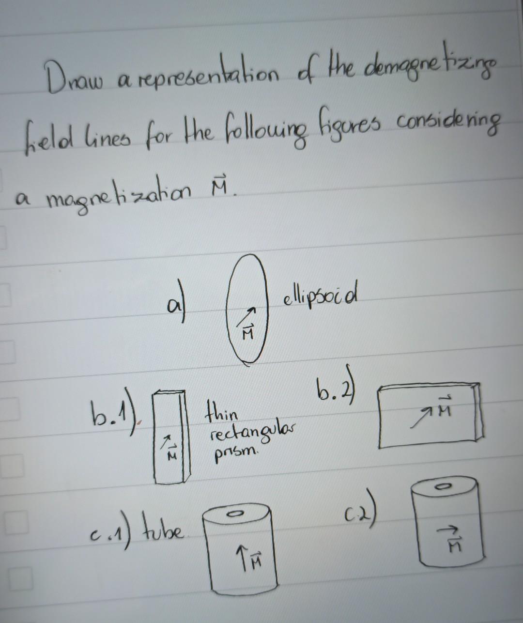 Solved Dnaw a representation of the demagnetizing held lines | Chegg.com