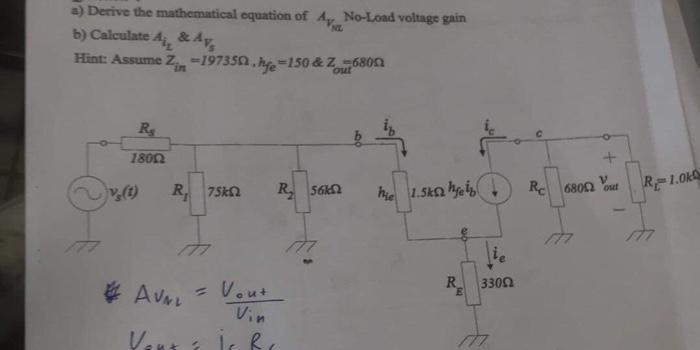 Solved a) Derive the mathematical equation of AVN No-Load | Chegg.com