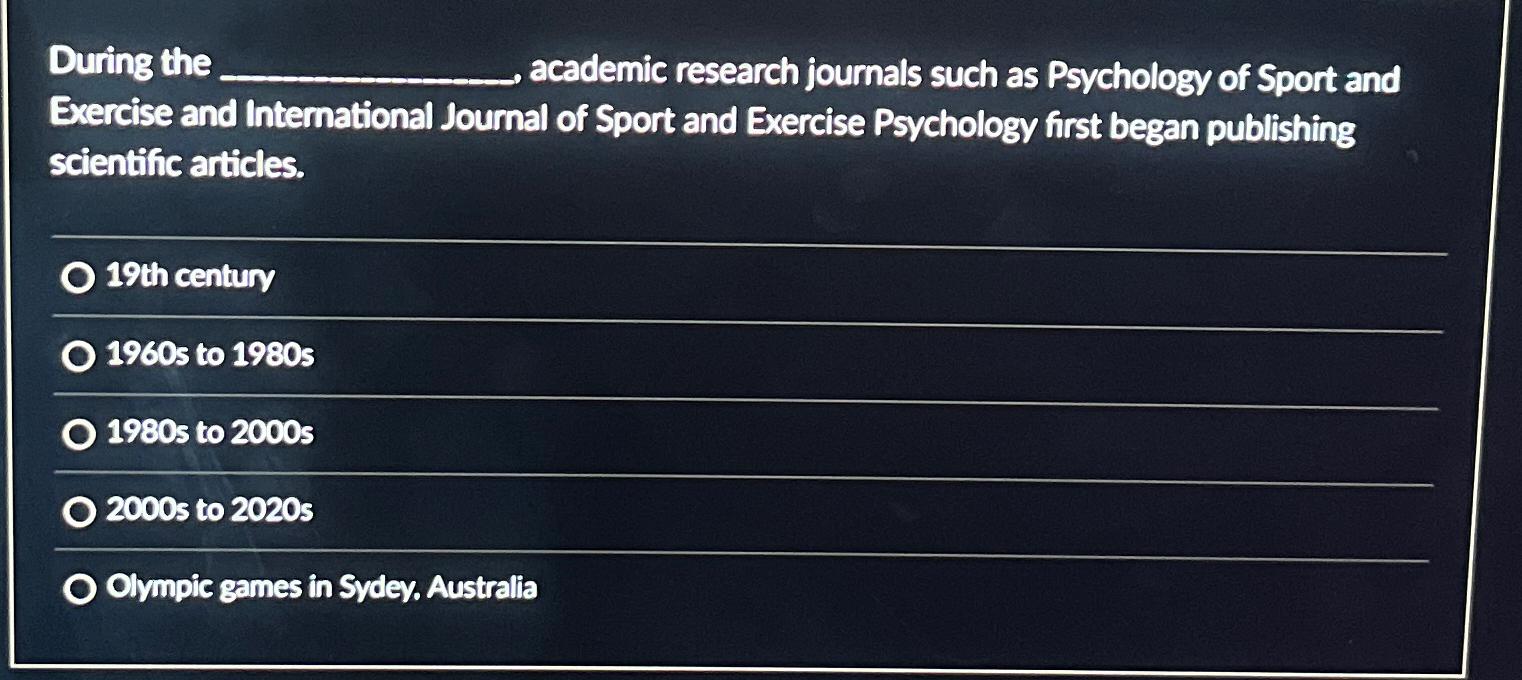 Solved During the academic research journals such as | Chegg.com