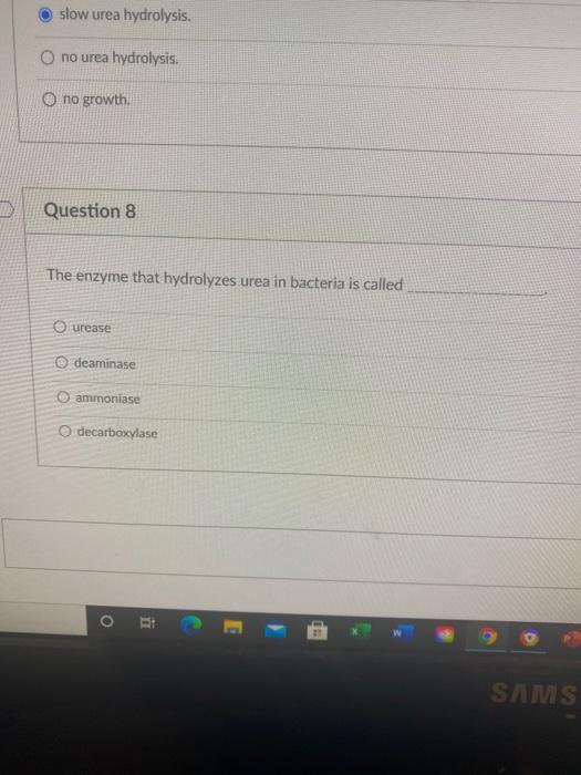 Solved slow urea hydrolysis. O no urea hydrolysis. O no | Chegg.com