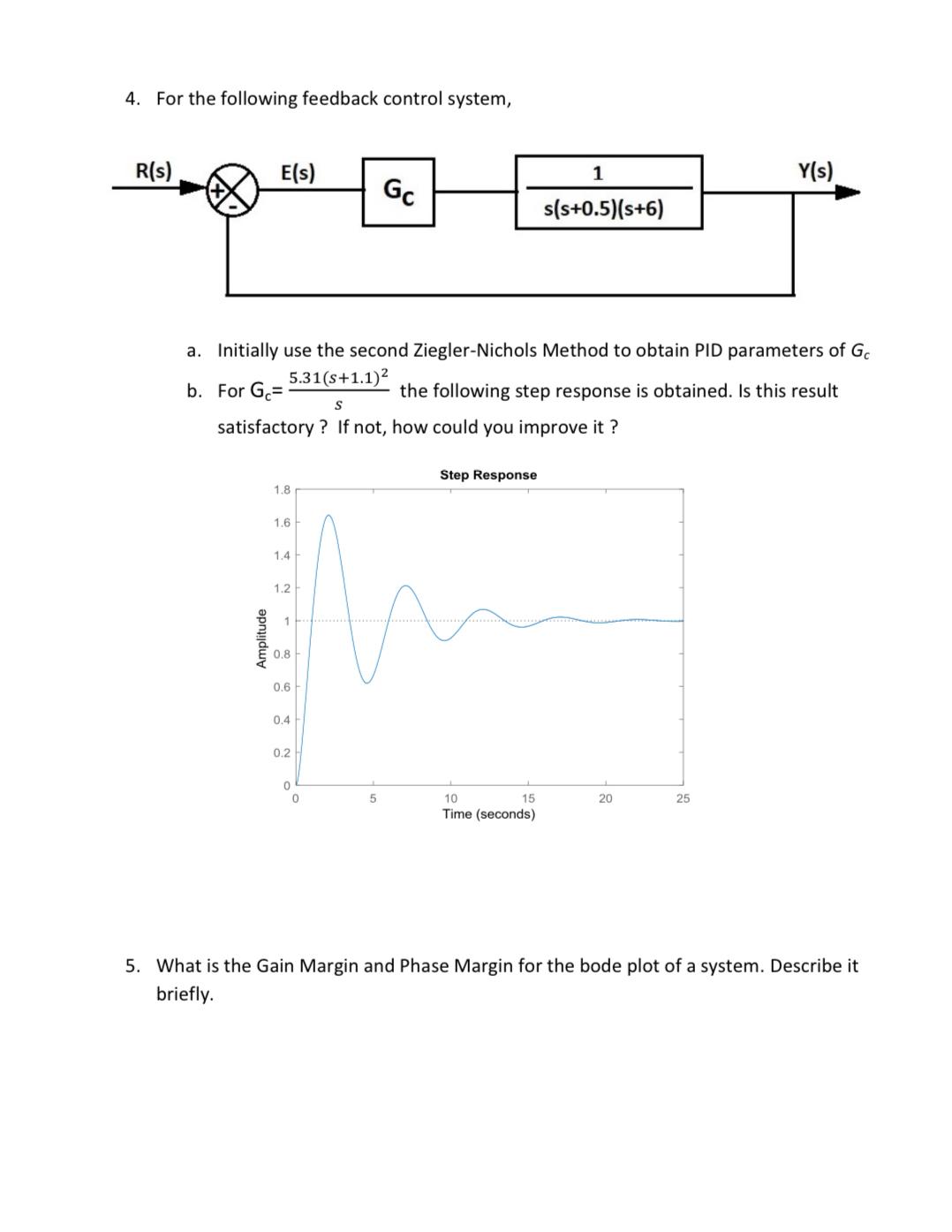 For the following feedback control system,a. | Chegg.com