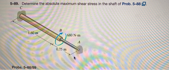 Solved 5-89. Determine the absolute maximum shear stress in | Chegg.com