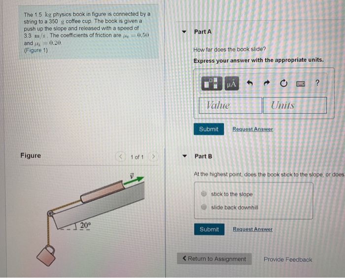Solved The 1.5 kg physics book in figure is connected by a | Chegg.com