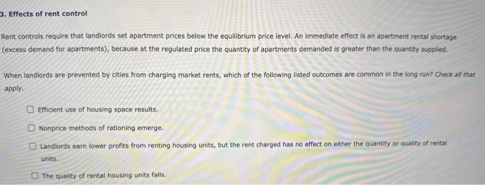 Solved Rent controls require that landlords set apartment | Chegg.com