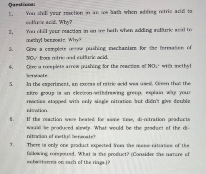Solved Questions: 1, You chill your reaction in an ice bath | Chegg.com