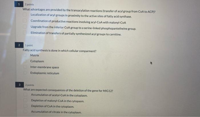 Solved 2 points What advantages are provided by the | Chegg.com