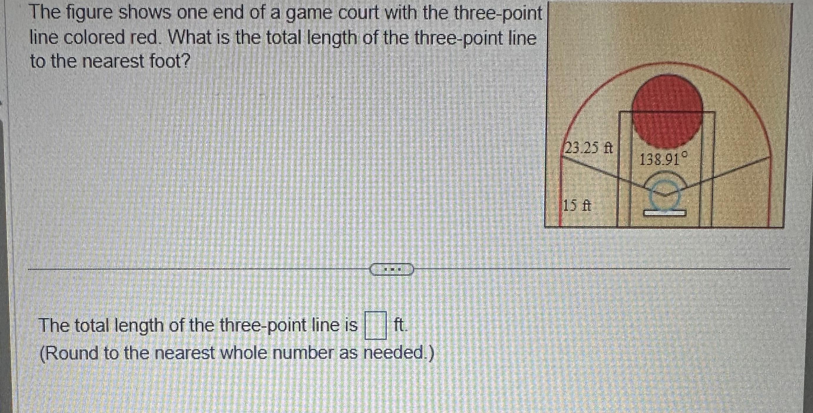Solved The figure shows one end of a game court with the | Chegg.com