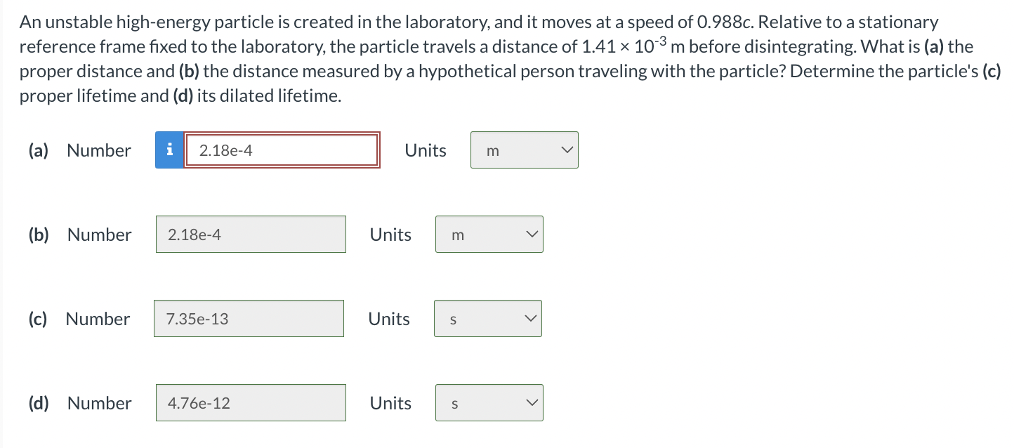 Solved An unstable high-energy particle is created in the | Chegg.com