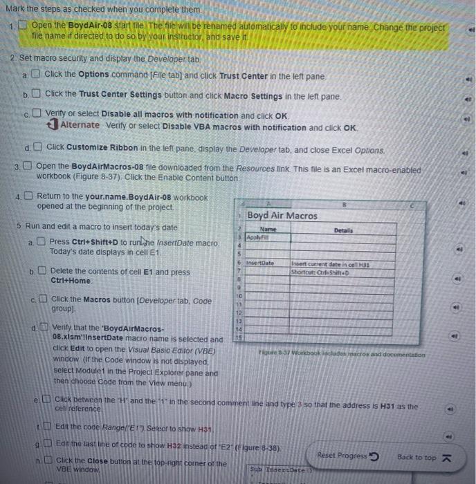 Solved Boyd Air Uses A Macros-Only Workbook And A Related | Chegg.com