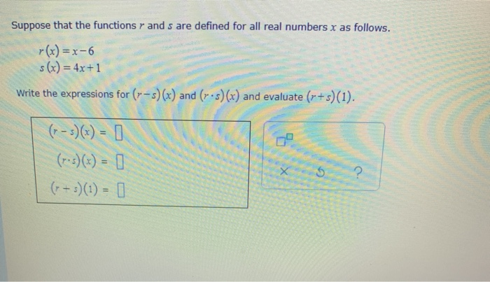 Solved Suppose that the functions r and s are defined for | Chegg.com