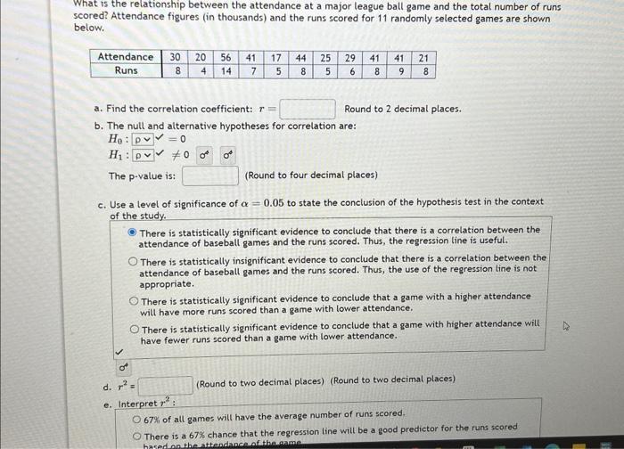 Solved What is the relationship between the attendance at a | Chegg.com