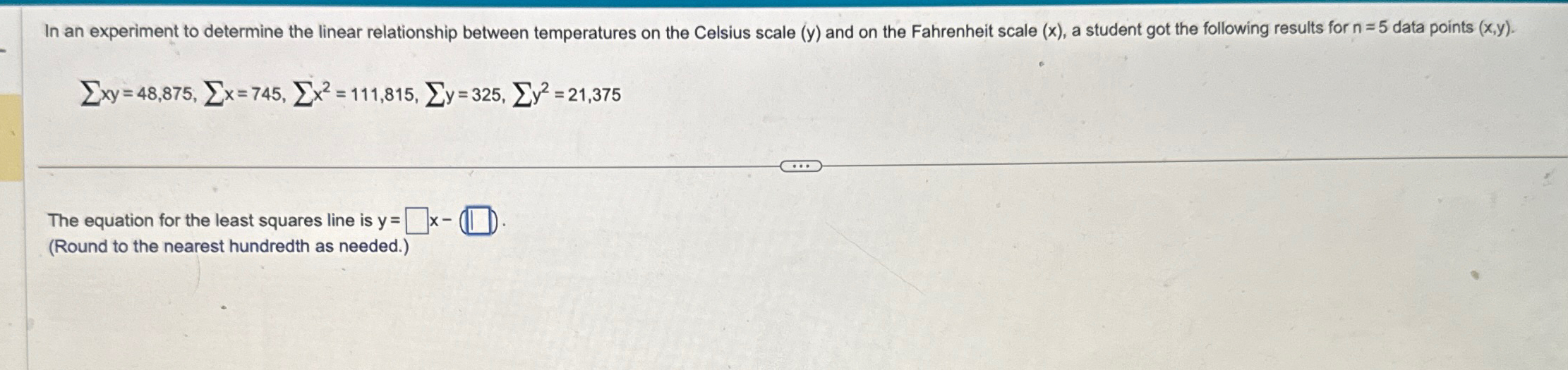 Solved In an experiment to determine the linear relationship | Chegg.com