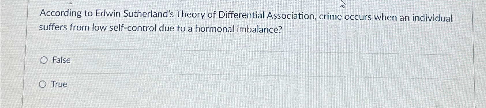 Solved According to Edwin Sutherland's Theory of | Chegg.com