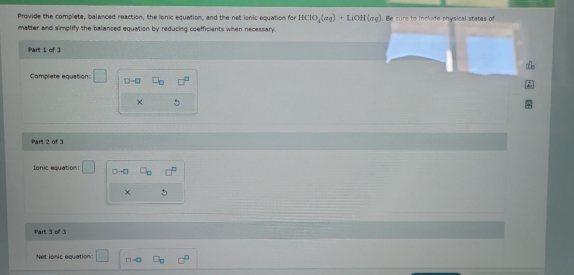 Solved Provide the complete, balanced reaction, the ionic | Chegg.com Solved Provide the complete, balanced reaction, the ionic | Chegg.com