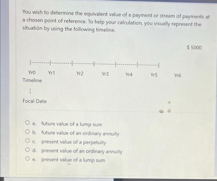 Solved You wish to determine the equivalent value of a | Chegg.com