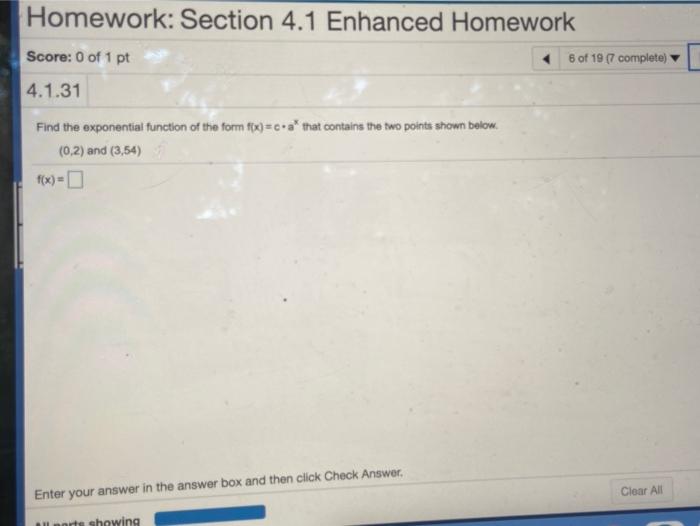 Solved Homework Section 4 1 Enhanced Homework Score 0 Of 1