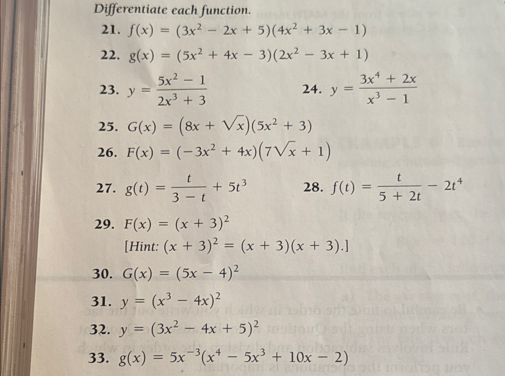 Solved Differentiate each | Chegg.com