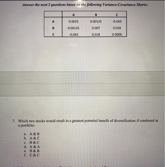Solved What is the covariance between stocks A and B based | Chegg.com