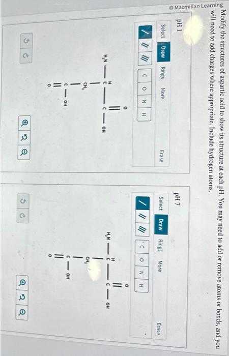 Solved Modify the structures of aspartic acid to show its | Chegg.com