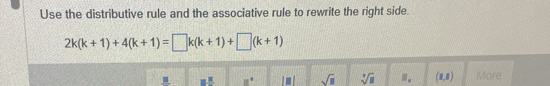 Solved Use the distributive rule and the associative rule to | Chegg.com