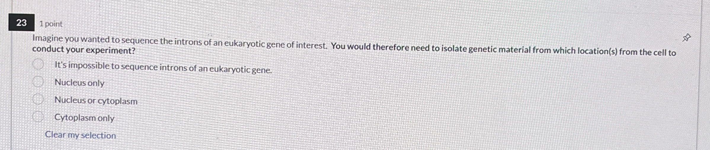 Solved 231 ﻿pointImagine you wanted to sequence the introns | Chegg.com