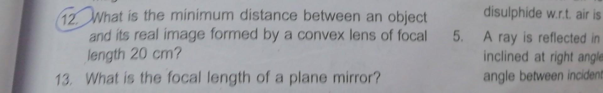 Solved 12. What is the minimum distance between an object | Chegg.com