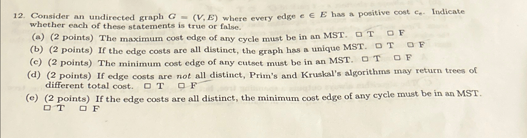 Solved Consider an undirected graph G=(V,E) ﻿where every | Chegg.com