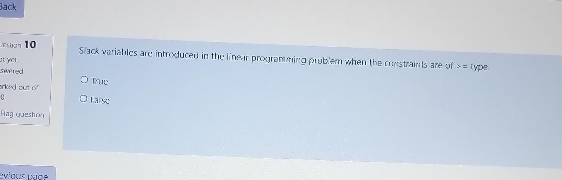 Solved Slack variables are introduced in the linear | Chegg.com