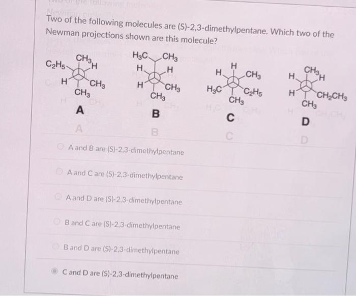 Solved Two of the following molecules are | Chegg.com