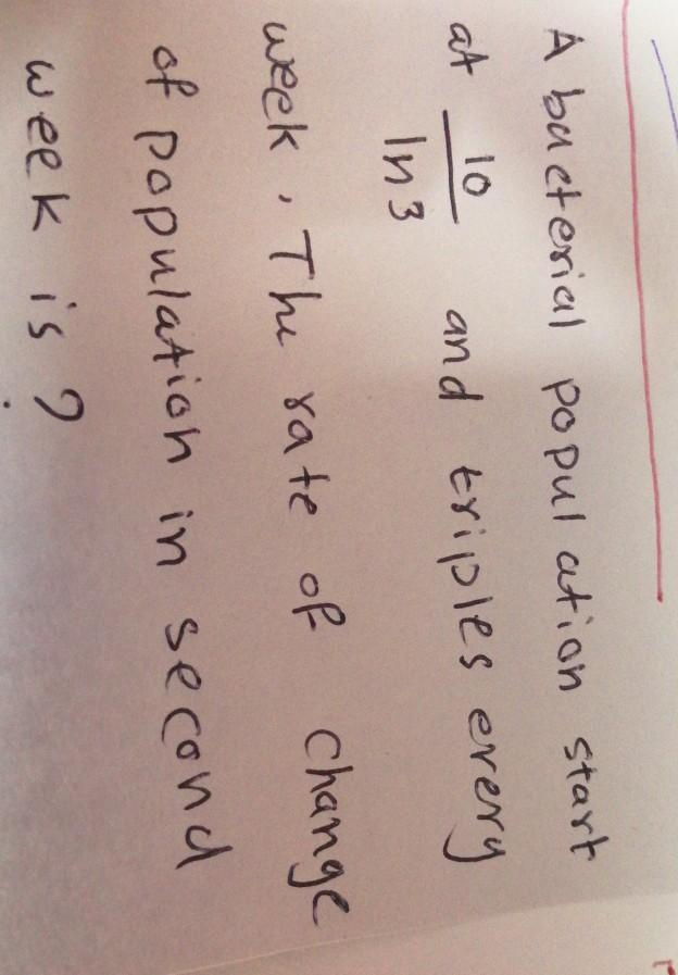 Solved A bacterial population start at and triples every In | Chegg.com