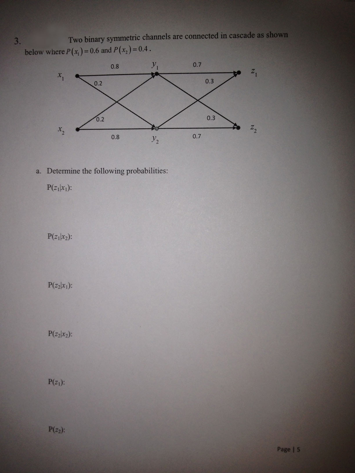 Two binary symmetric channels are connected in | Chegg.com