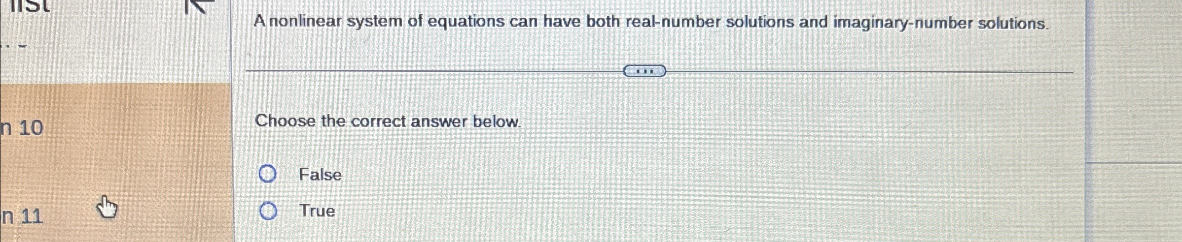 Solved A nonlinear system of equations can have both | Chegg.com