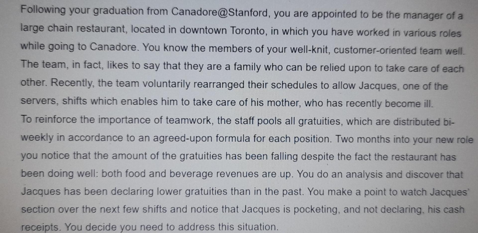 Following your graduation from Canadore@Stanford, you | Chegg.com