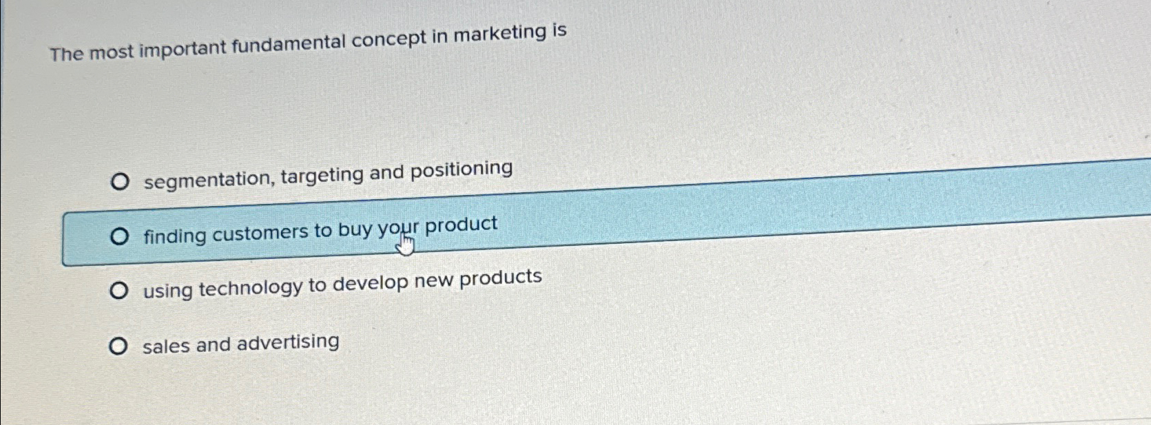 Solved The most important fundamental concept in marketing | Chegg.com