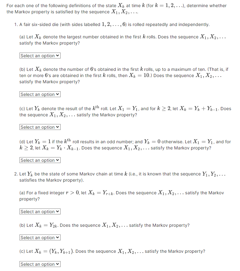 Consider a Markov chain {x0,x1,dots}, ﻿specified by | Chegg.com