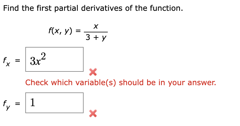 Solved Find the first partial derivatives of the | Chegg.com