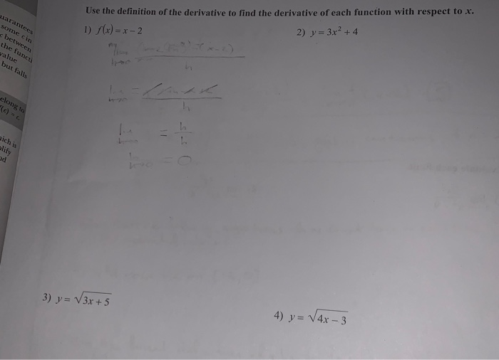 Solved use the formal definition of a derivative to find the | Chegg.com