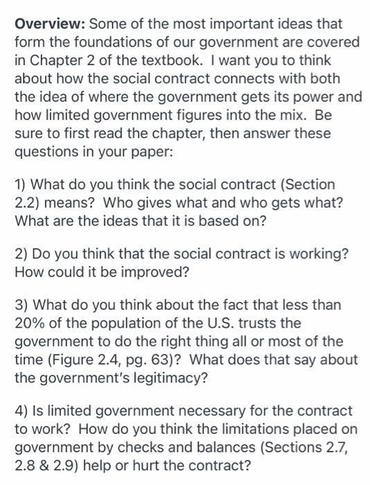 Solved Overview: Some of the most important ideas that form | Chegg.com