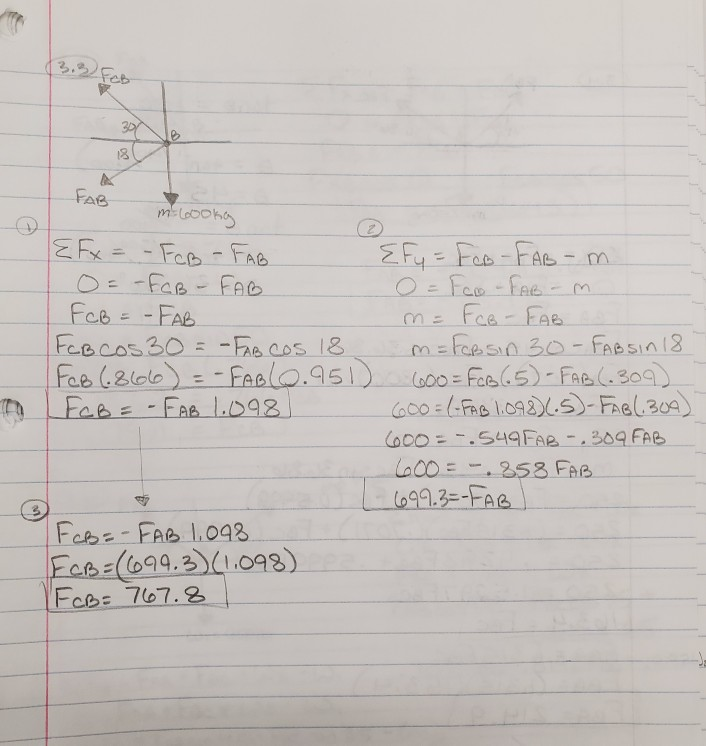 Solved 3.3 Draw the FBD of point "B". Use the FBD to | Chegg.com