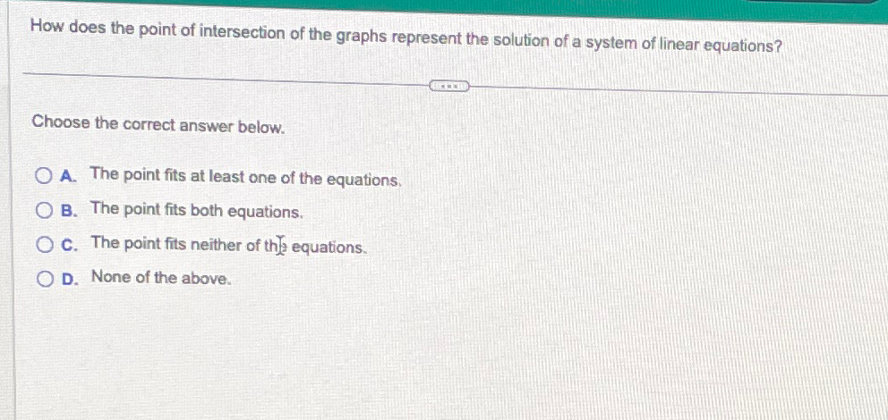 Solved How does the point of intersection of the graphs | Chegg.com
