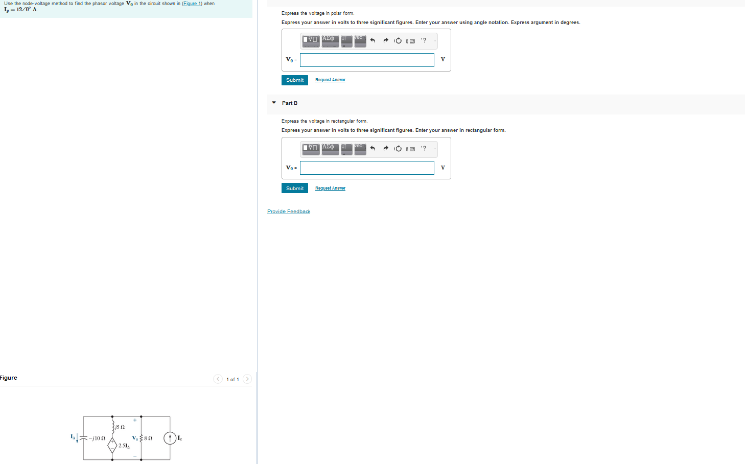Solved Use the node-voltage method to ﻿find the phasor | Chegg.com