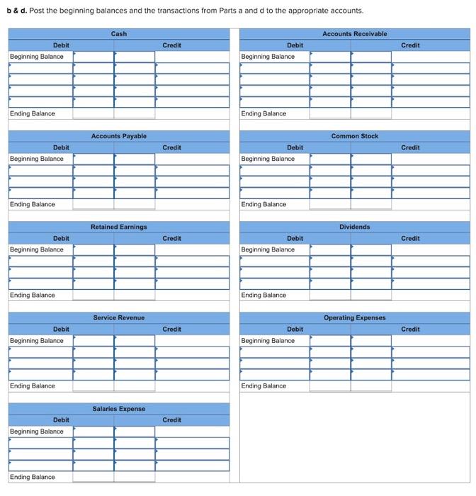 Solved c. Show the beginning balances and the transactions | Chegg.com