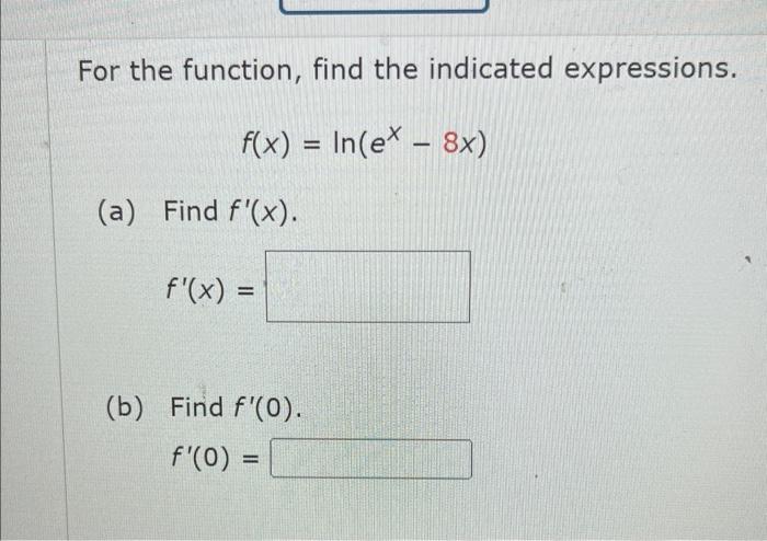 Solved For the function, find the indicated expressions. | Chegg.com