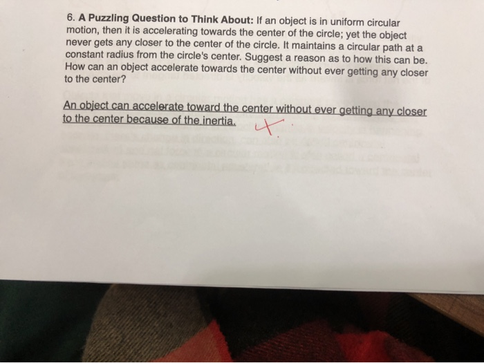Solved 6. A Puzzling Question to Think About: If an object | Chegg.com