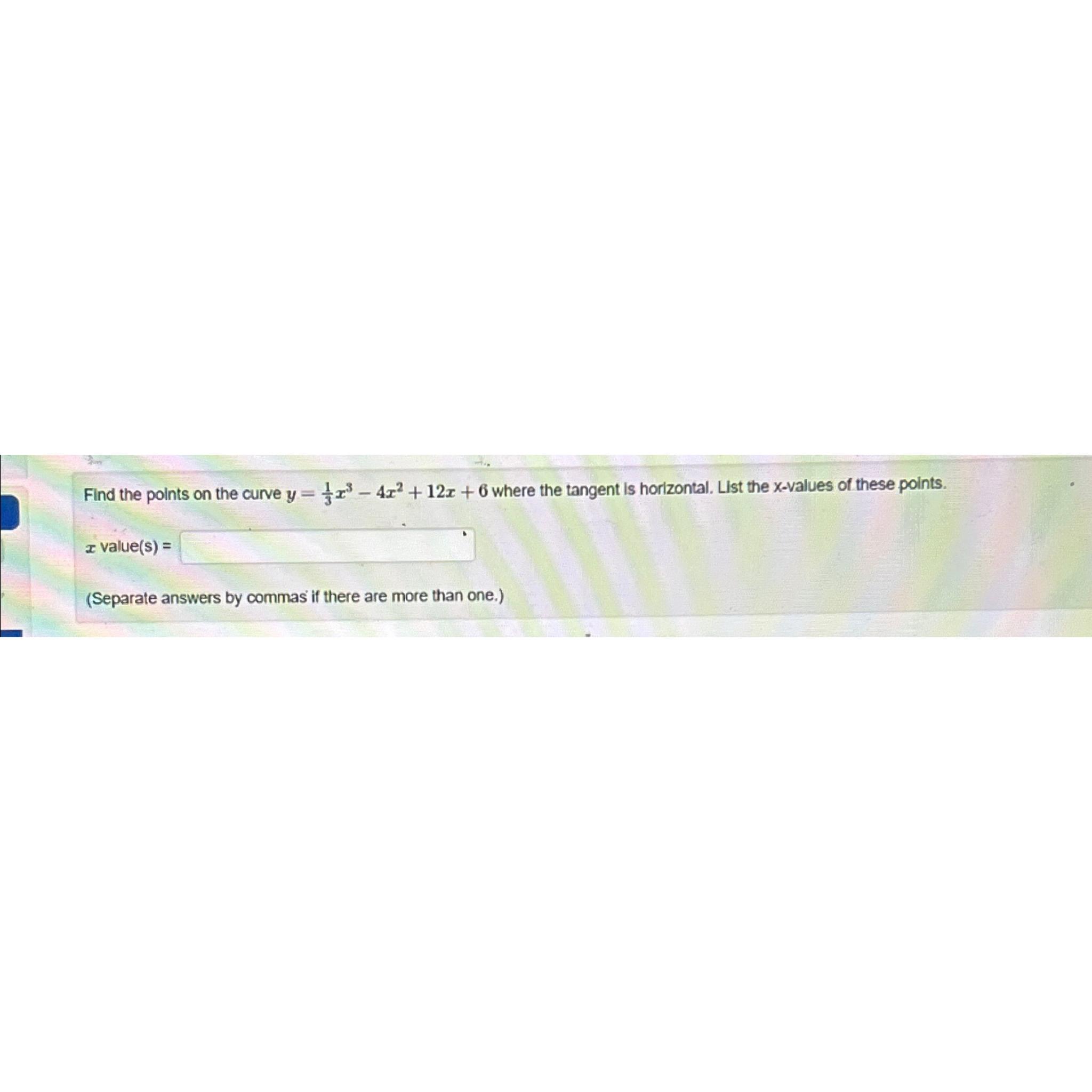 Solved Find the polnts on the curve y=13x3-4x2+12x+6 where | Chegg.com Solved Find the polnts on the curve y=13x3-4x2+12x+6 where | Chegg.com