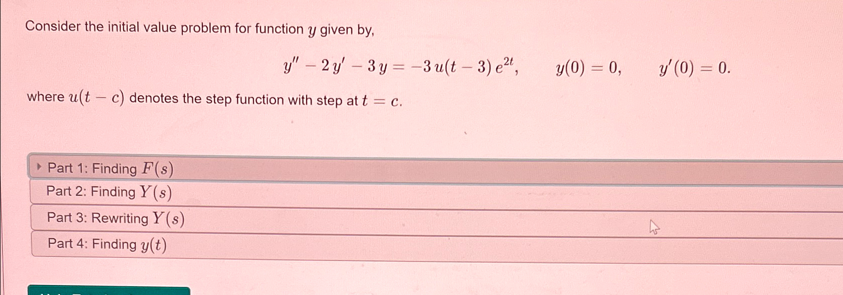 Solved Consider the initial value problem for function y | Chegg.com