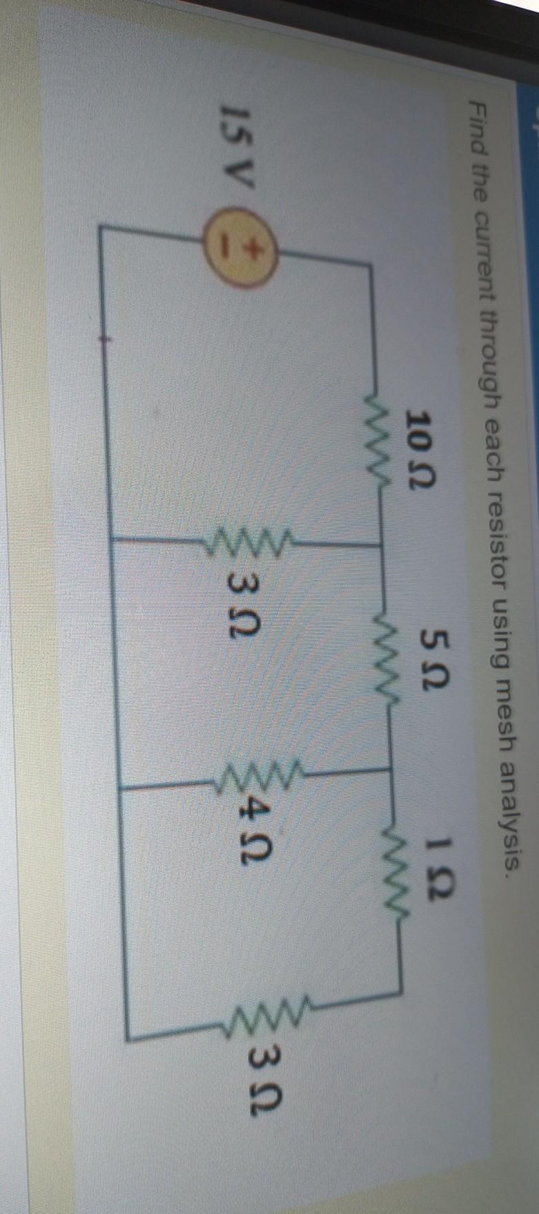 Solved Find the current through each resistor using mesh | Chegg.com