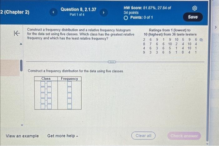 Solved Construct a frequency distribution and a relative | Chegg.com