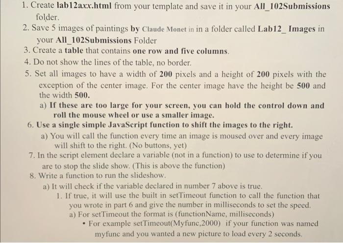 Solved 1. Create lab12axx.html from your template and save | Chegg.com