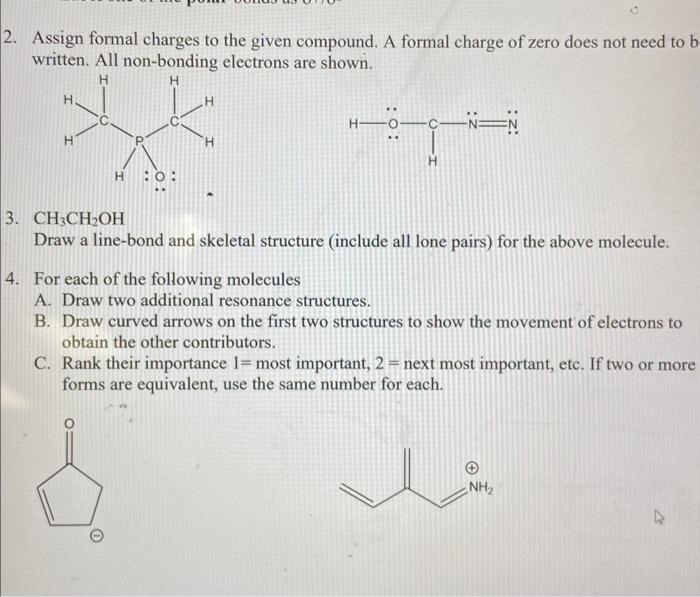 Solved 2. Assign formal charges to the given compound. A | Chegg.com